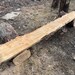 Outdoor Wooden Bench Live Edge Natural Slab Rough Cut on 2 Supports ...