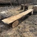 Outdoor Wooden Bench Live Edge Natural Slab Rough Cut on 2 Supports ...