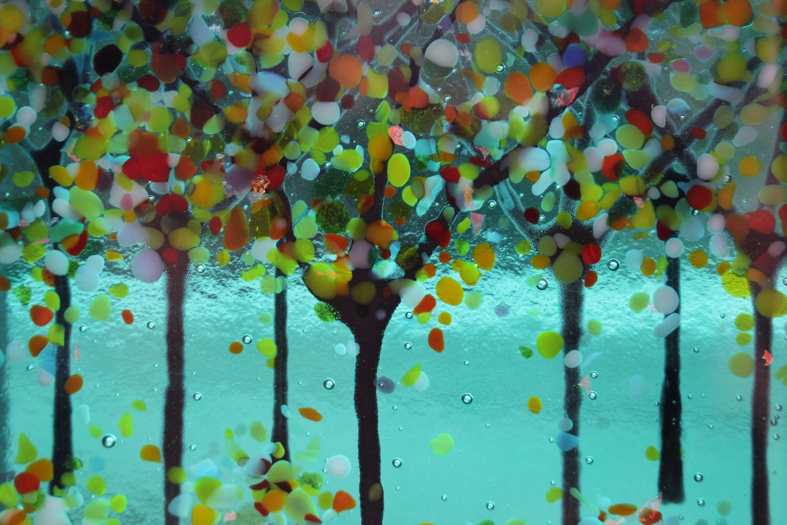 Fused Glass Woodland Tree Picture ‘emerald Dreams’, Gift, Present ...