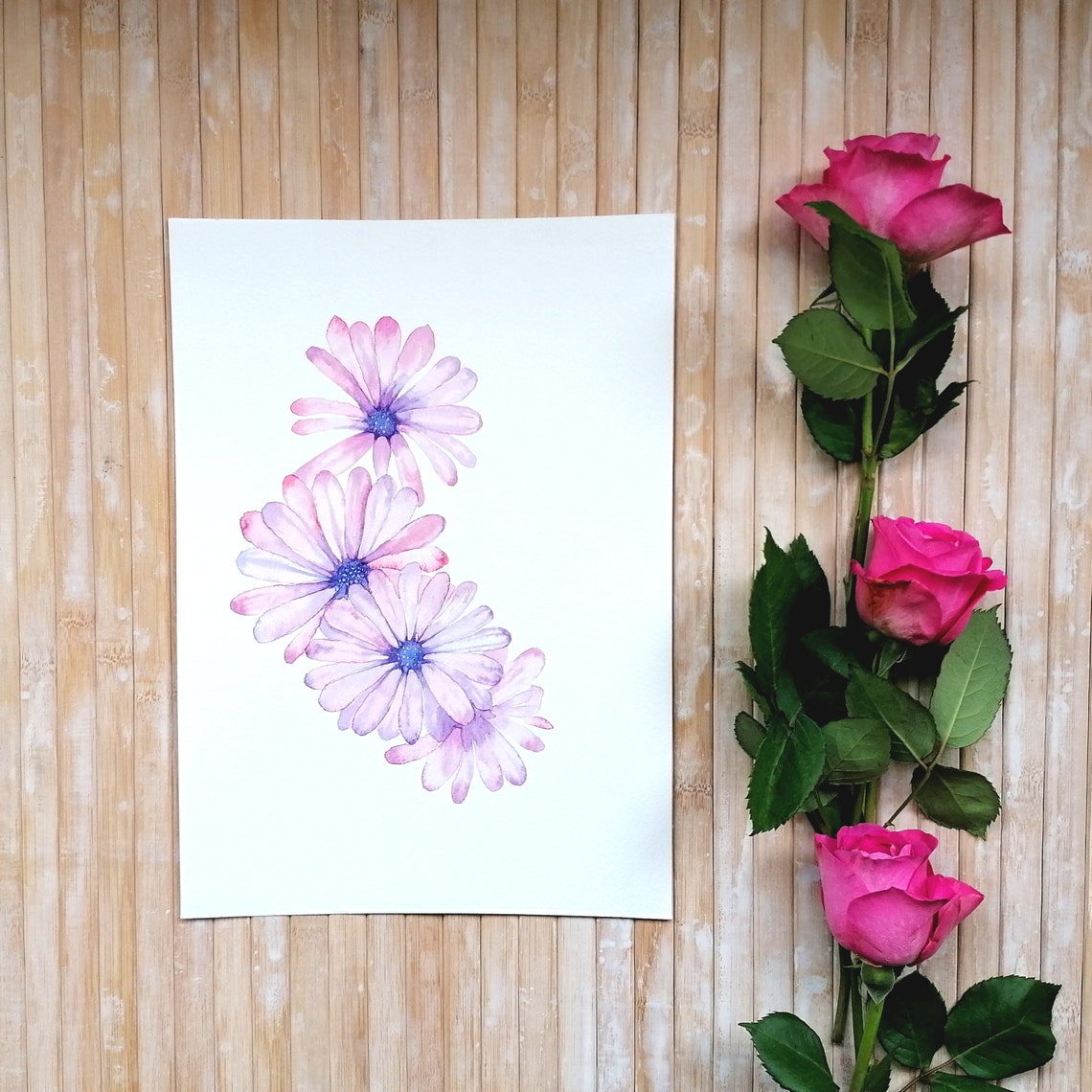 DAISY CHAIN, Flower Original Watercolour Painting by Geetapatelfineart ...