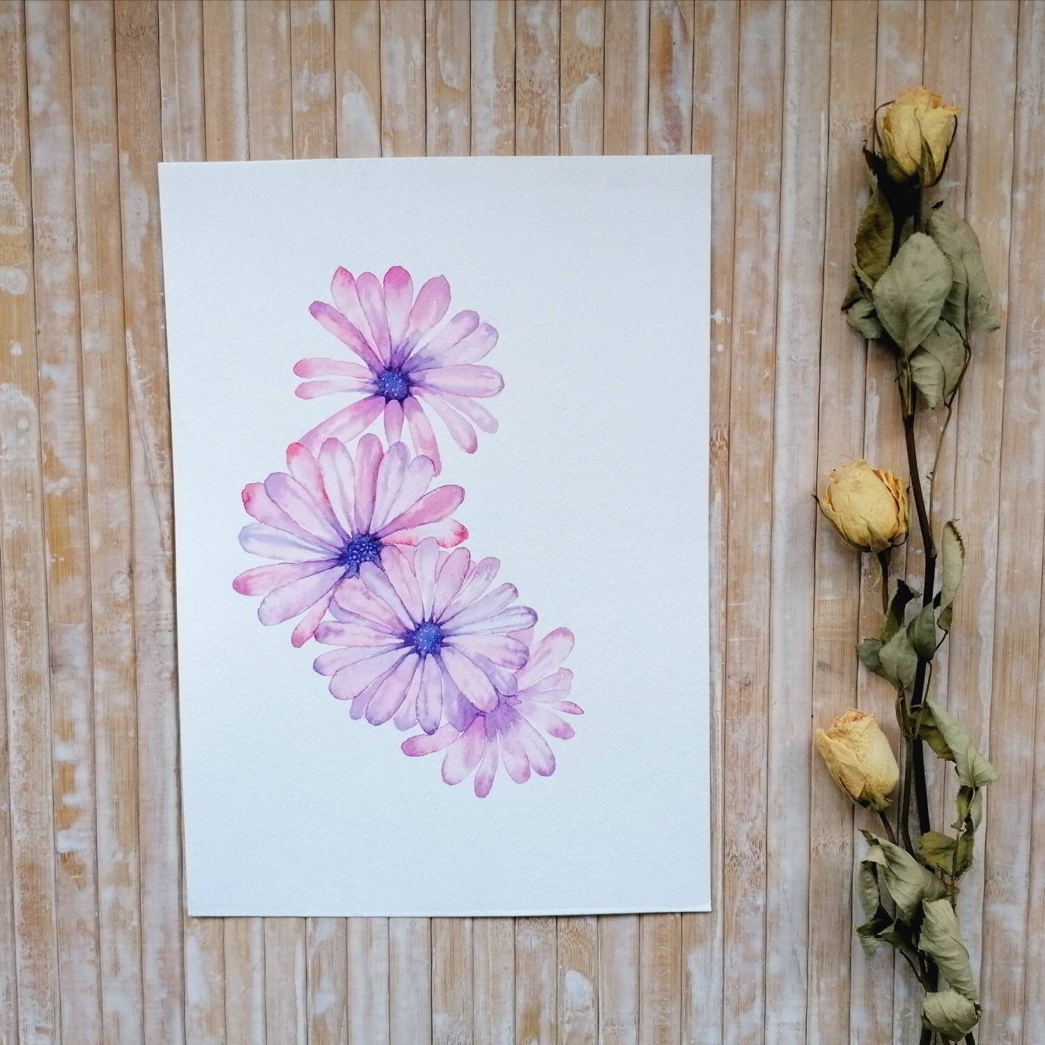 DAISY CHAIN Flower Original Watercolour Painting by - Etsy UK