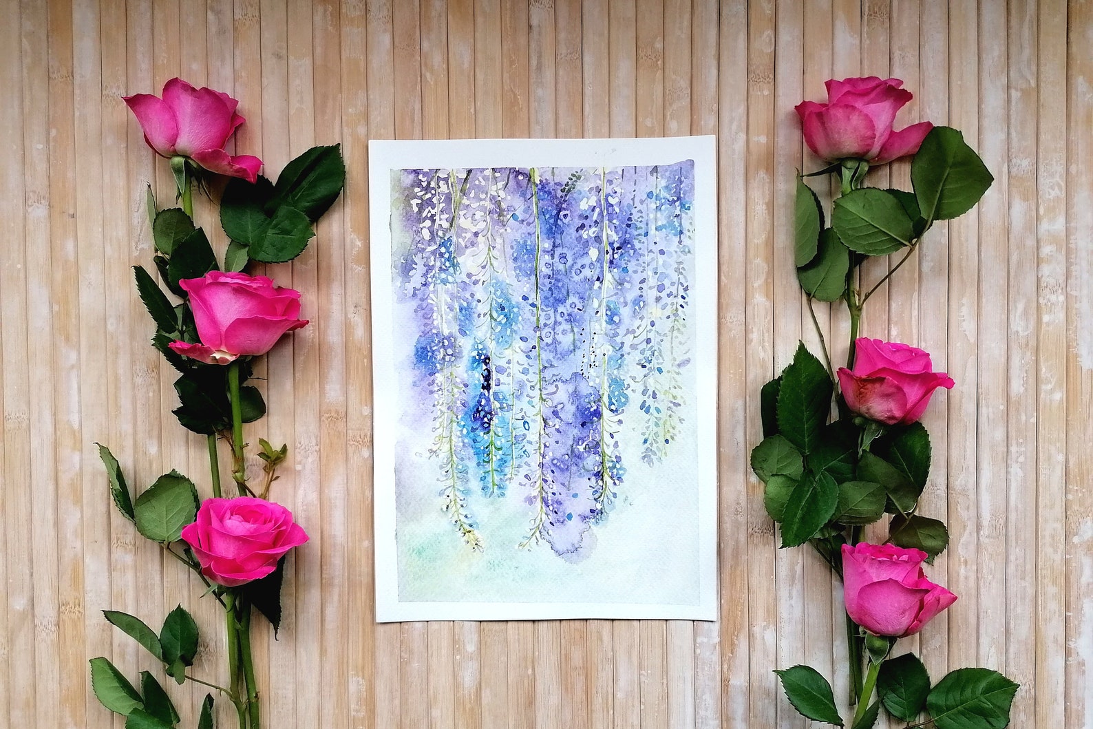 WISTERIA DESCENDING, Flower Original Watercolour Painting by ...