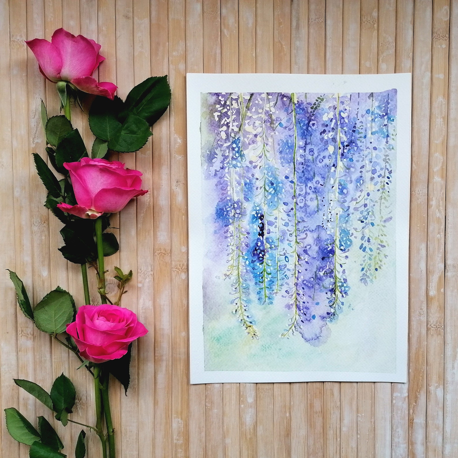 WISTERIA DESCENDING, Flower Original Watercolour Painting by ...