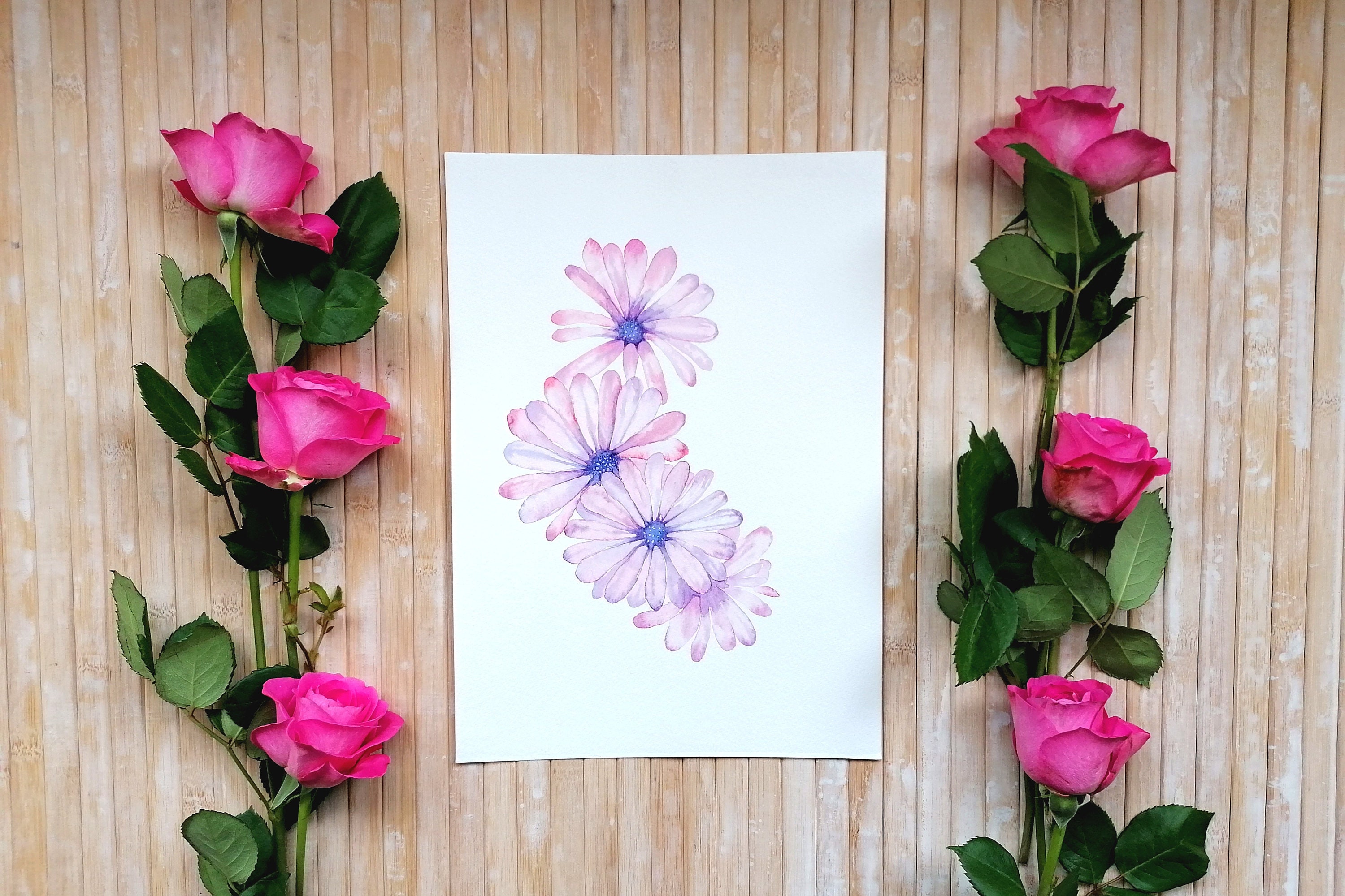 DAISY CHAIN, Flower Original Watercolour Painting by Geetapatelfineart ...