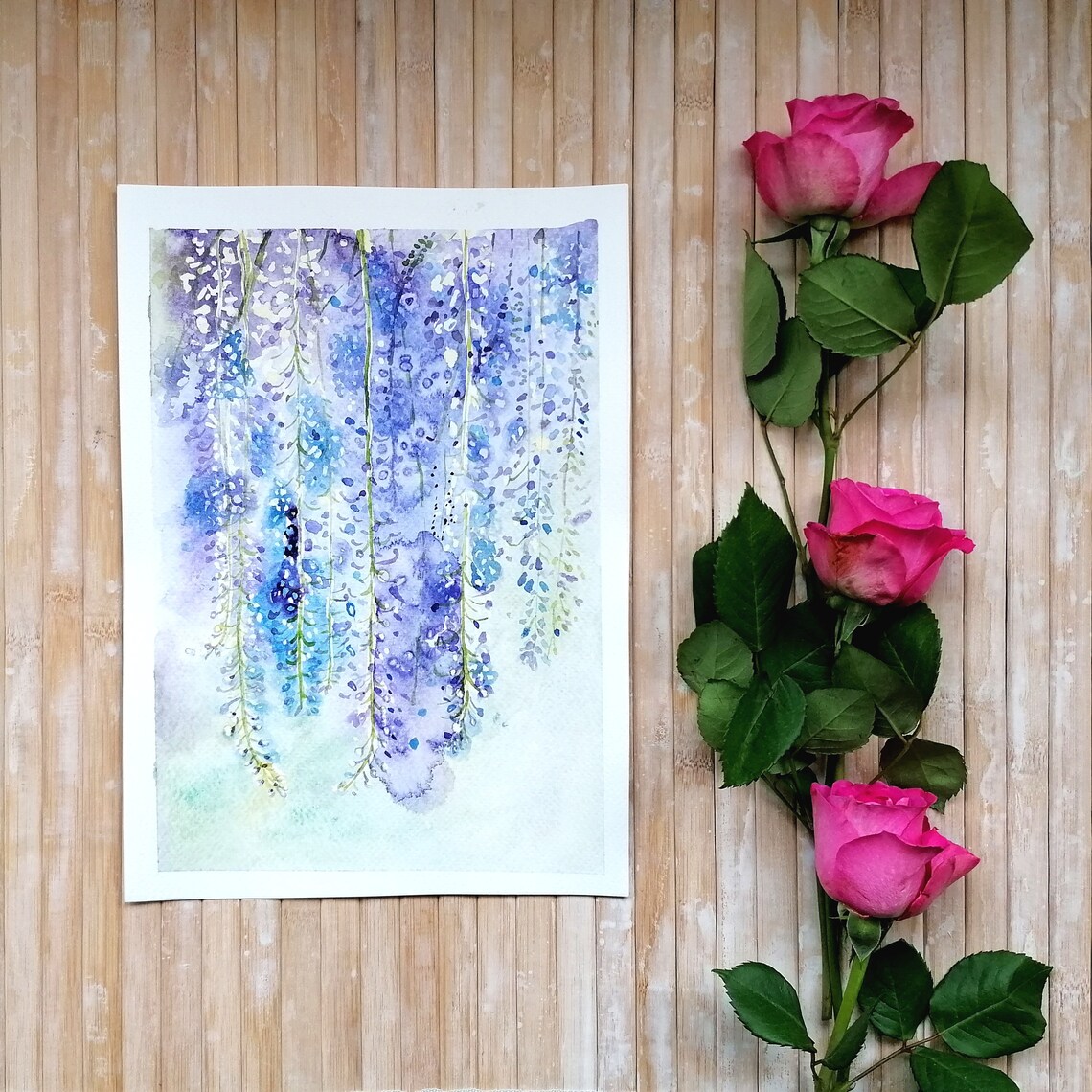 WISTERIA DESCENDING, Flower Original Watercolour Painting by ...