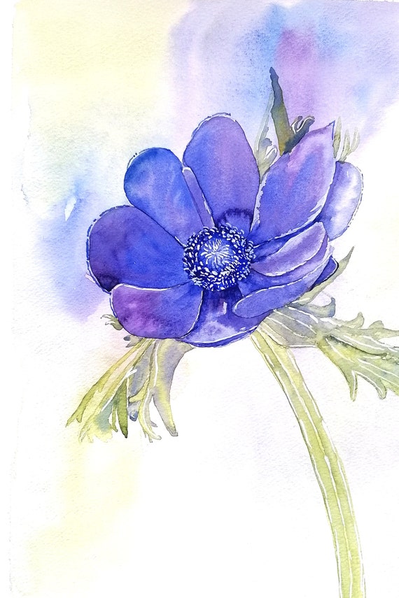 Watercolor Single Flower