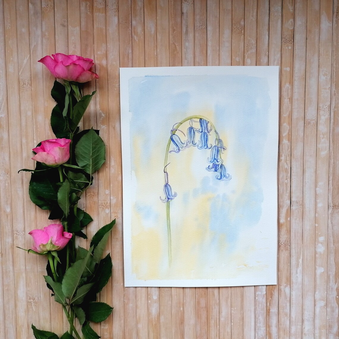 ARCH OF BLUEBELLS, Flower Watercolour Original Painting by ...