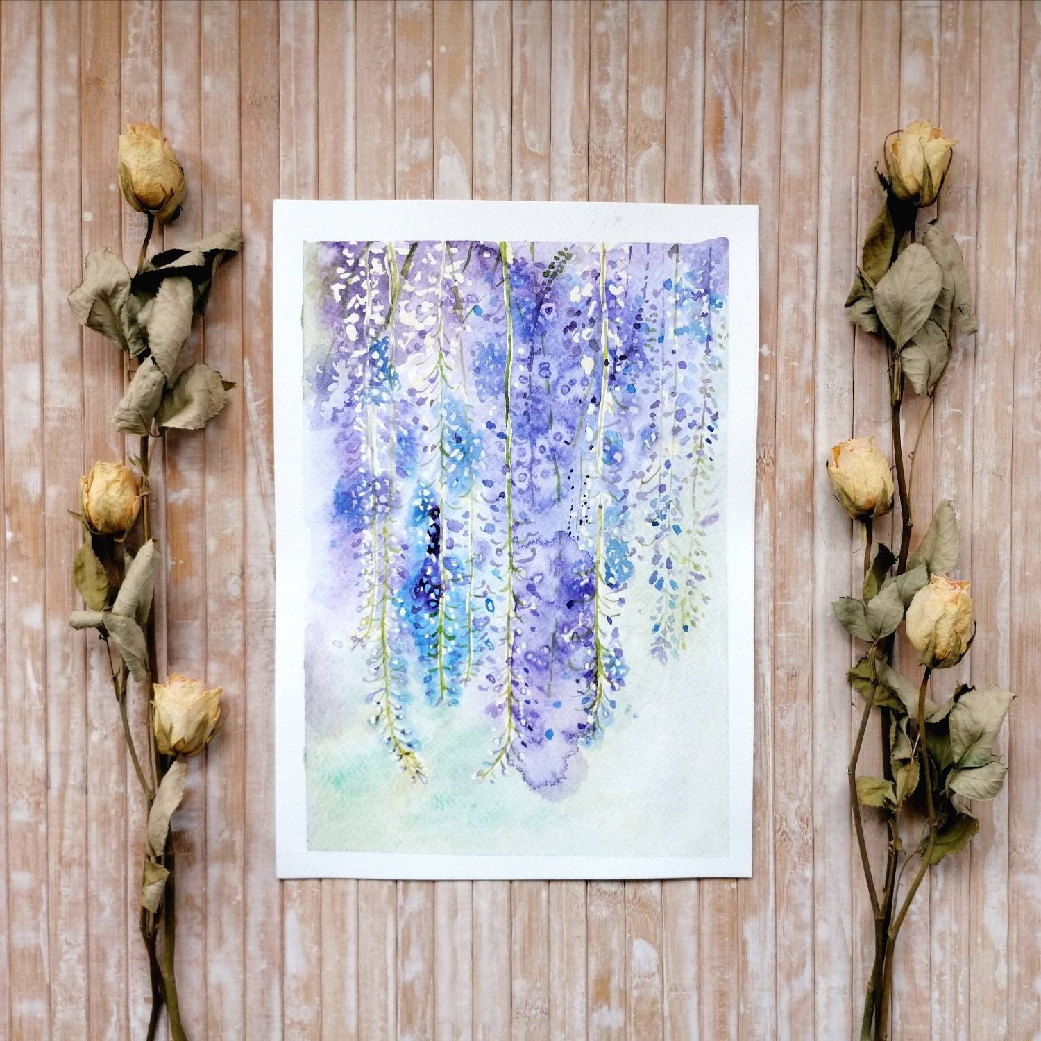 WISTERIA DESCENDING Flower Original Watercolour Painting by - Etsy UK