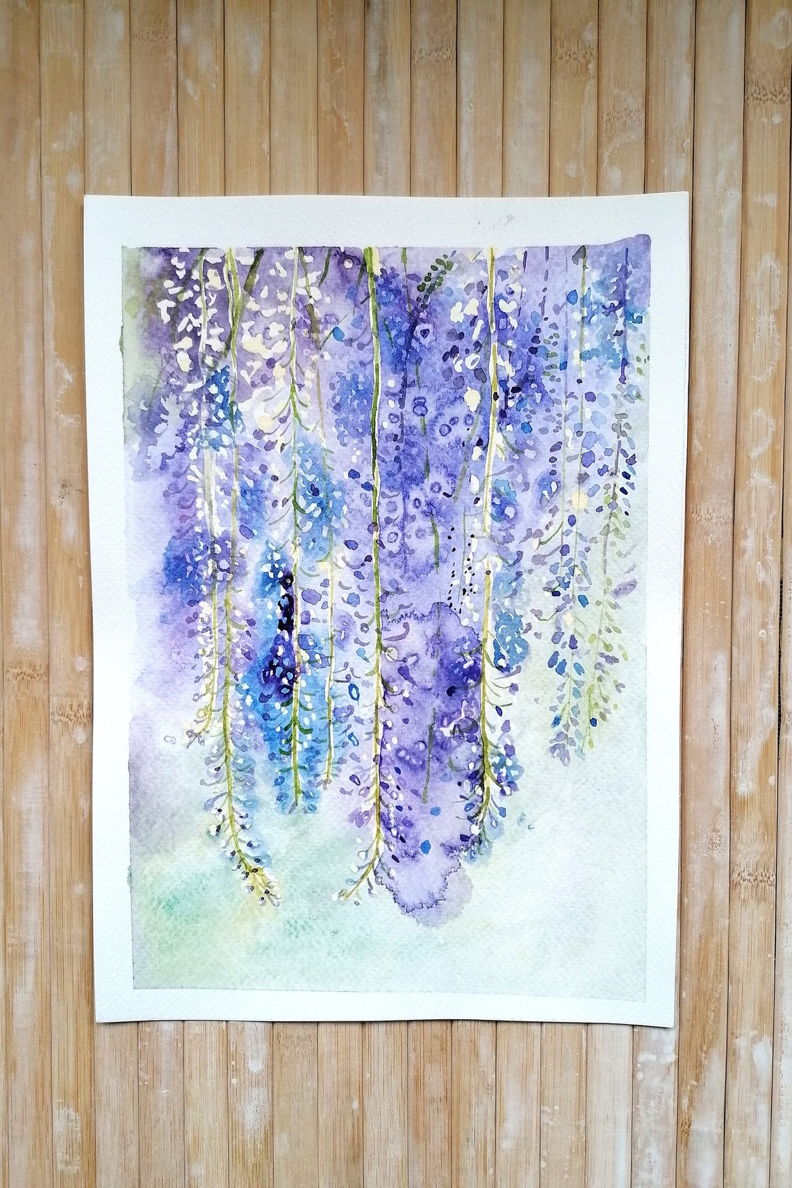 WISTERIA DESCENDING, Flower Original Watercolour Painting by ...