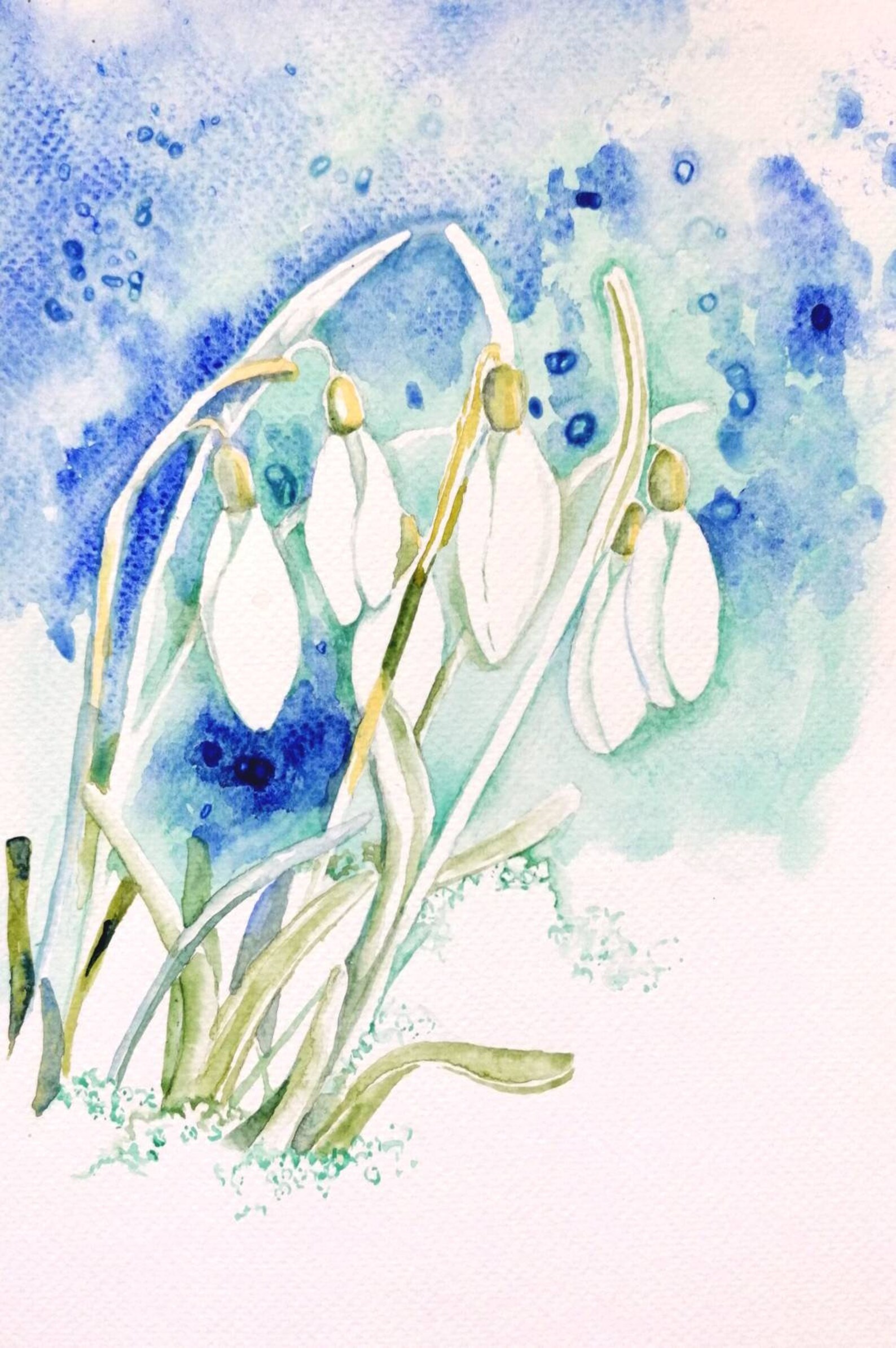 WINTER SNOWDROPS a Flower Original Watercolour Painting by - Etsy UK