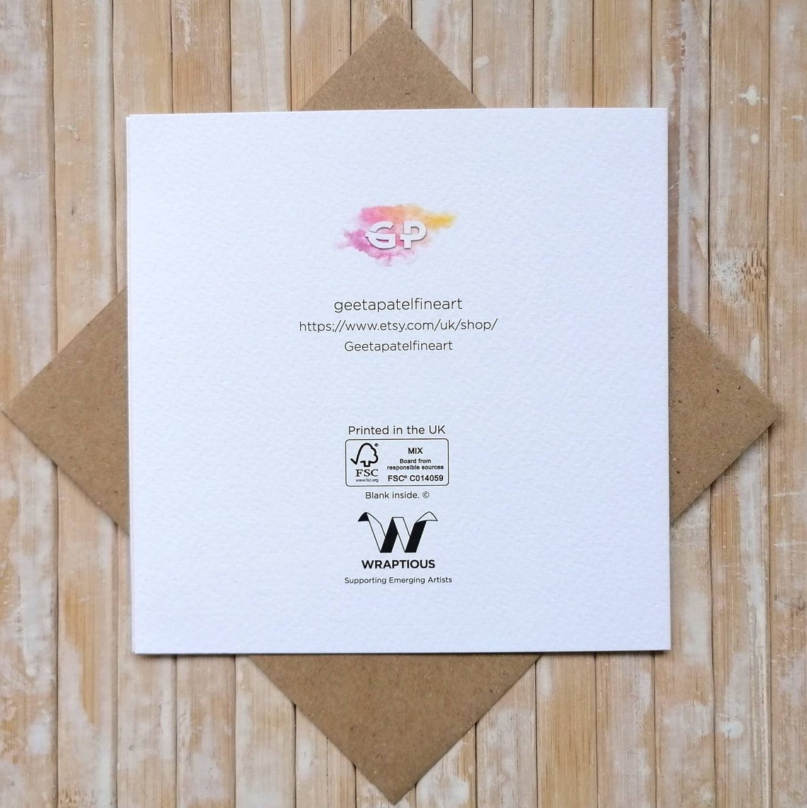 Rose Flower Greeting Card FSC Certified Bright Pink Tinged | Etsy