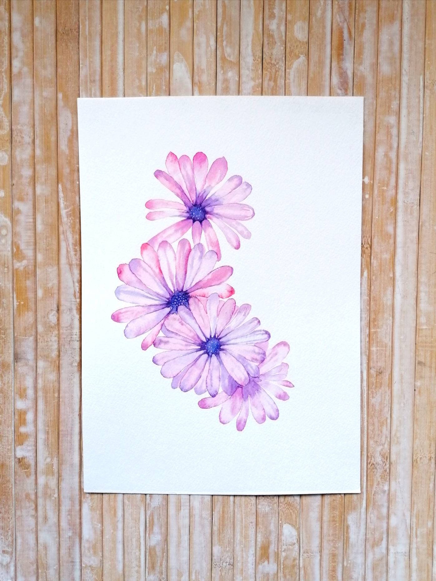 DAISY CHAIN Flower Original Watercolour Painting by - Etsy UK