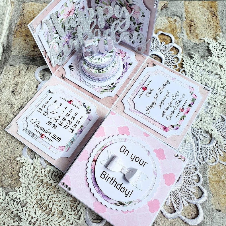 Birthday Exploding Box Birthday Card With Cake 3d Cake Pop - Etsy