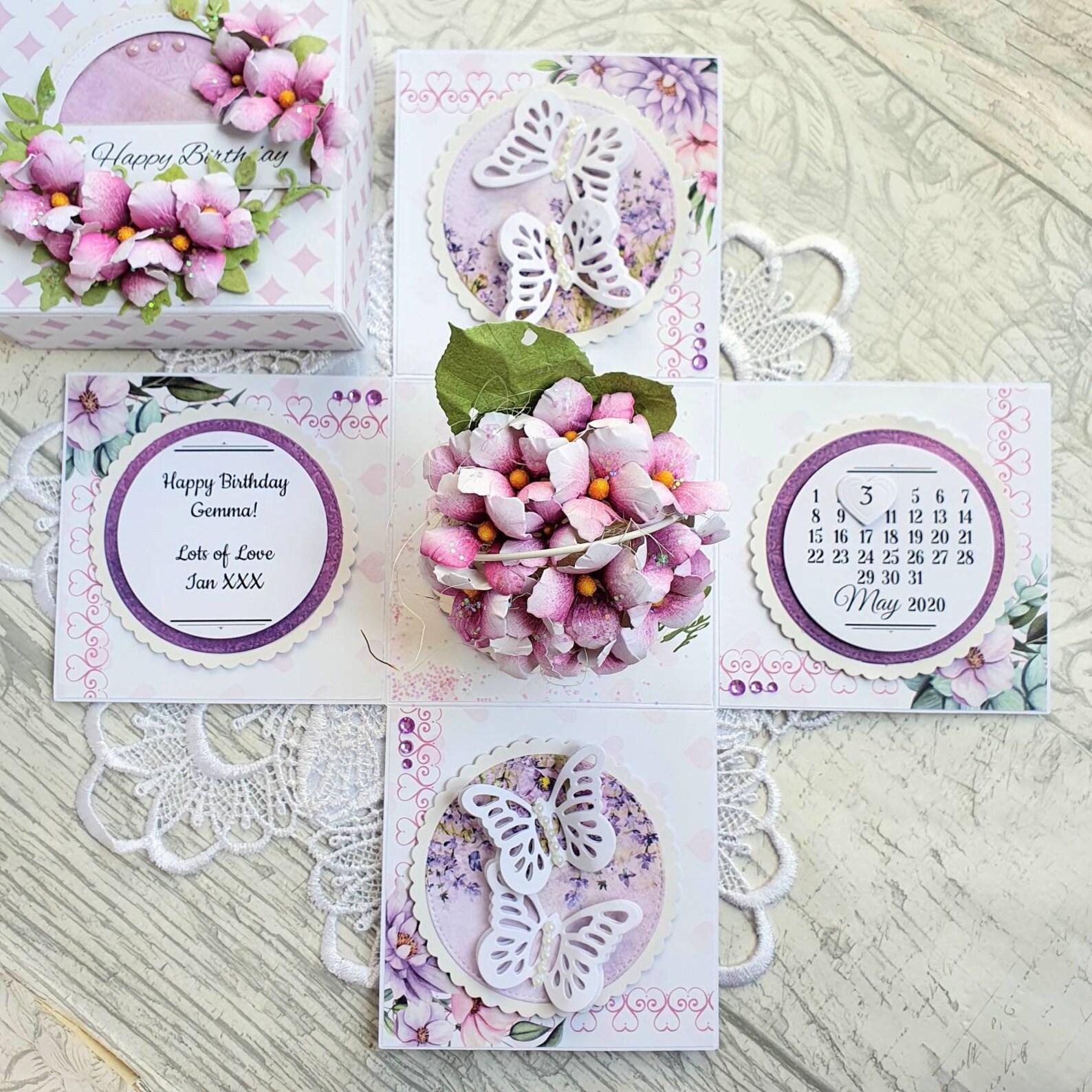 Birthday Card Birthday Exploding Box Flower Card - Etsy