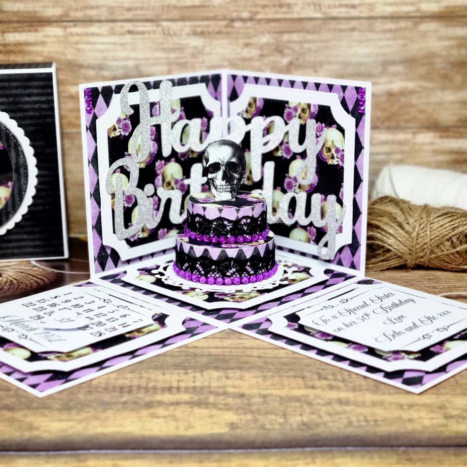 Gothic Birthday Card 3d Skull Card Goth Gift Goth Skull | Etsy