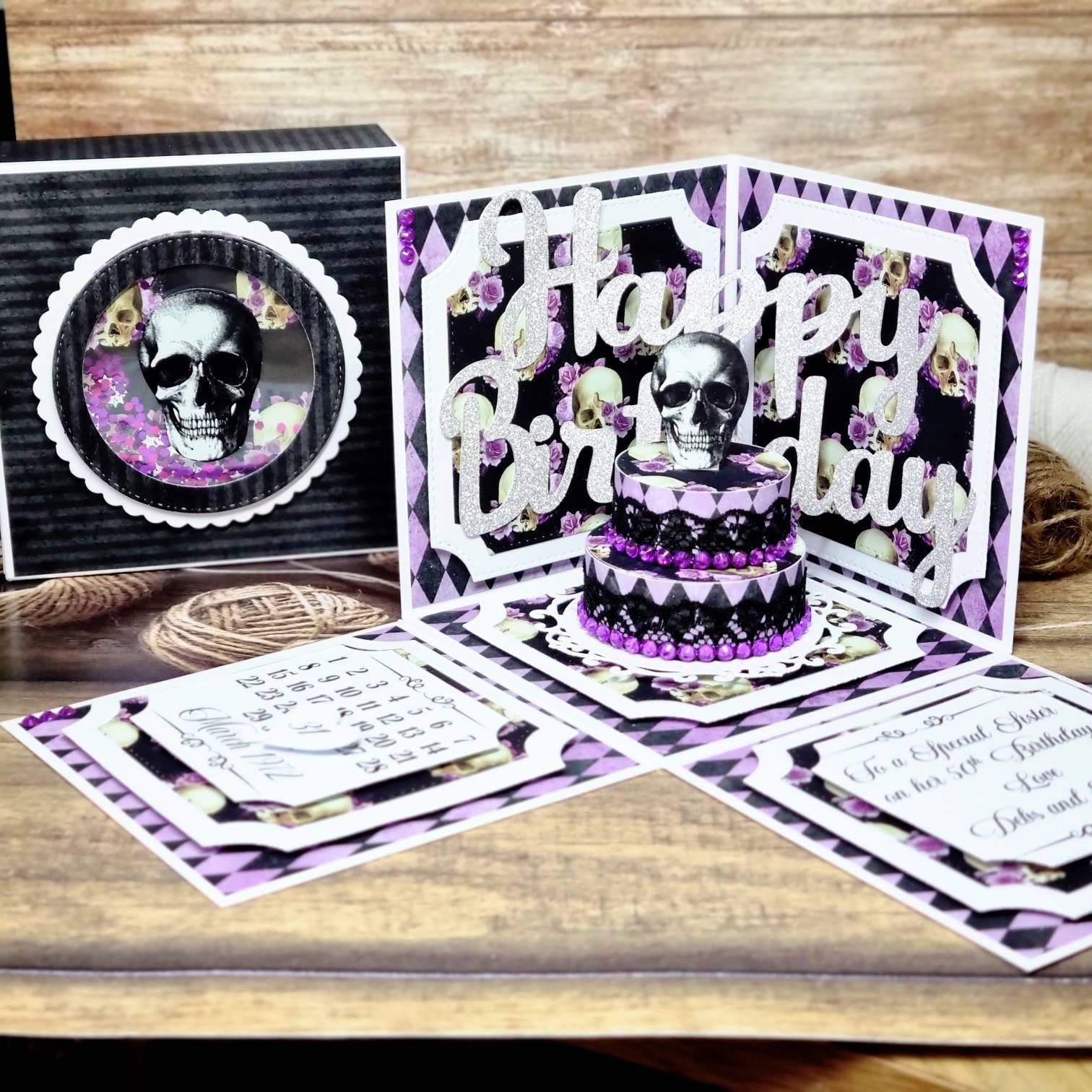 Gothic Birthday Card 3d Skull Card Goth Gift Goth Skull | Etsy