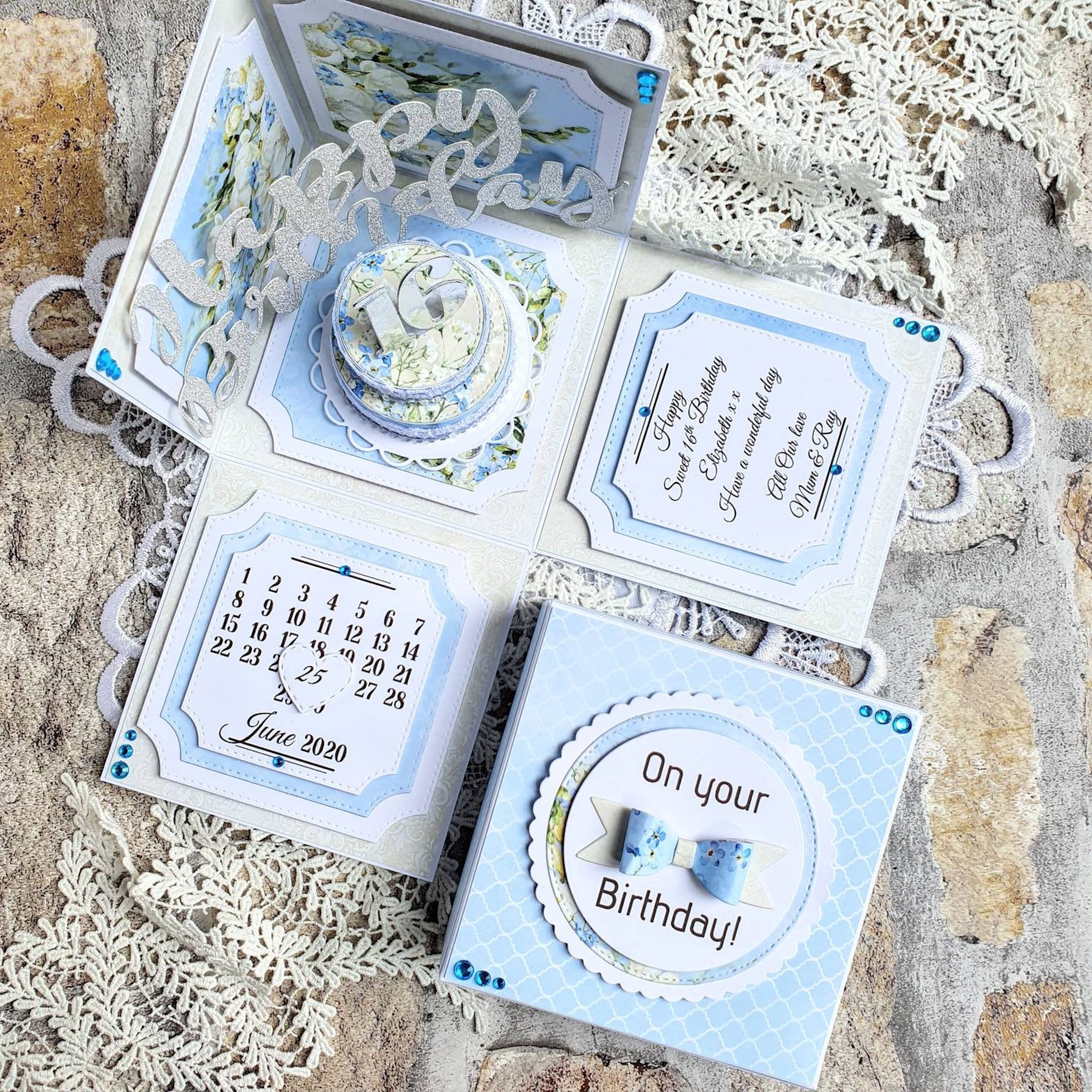 Birthday Exploding Box Birthday Card With Cake 3d Cake Pop - Etsy