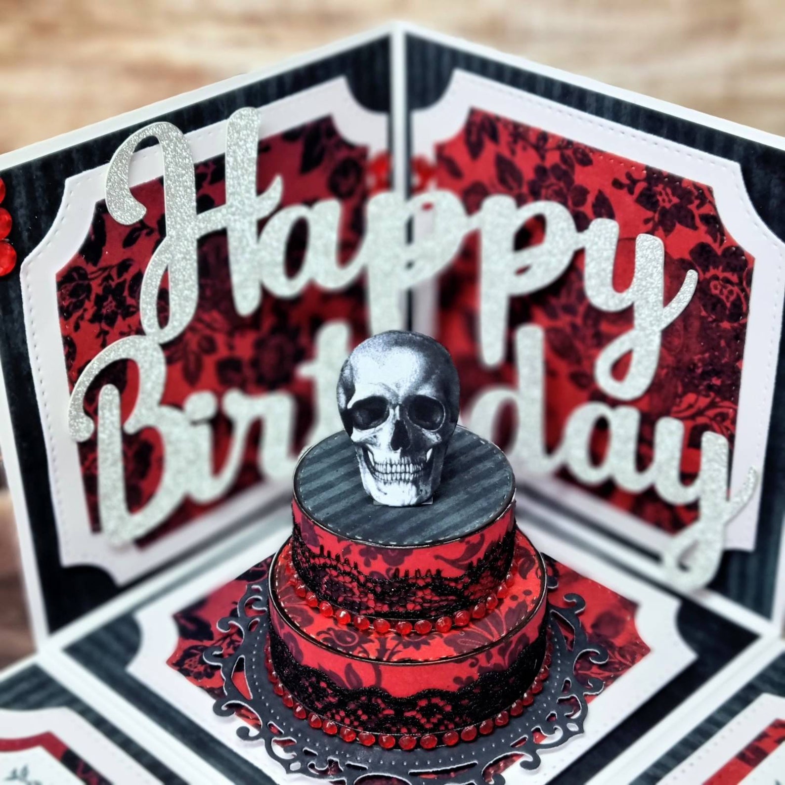 Gothic Birthday Card 3d Skull Card Goth Gift Goth Skull | Etsy