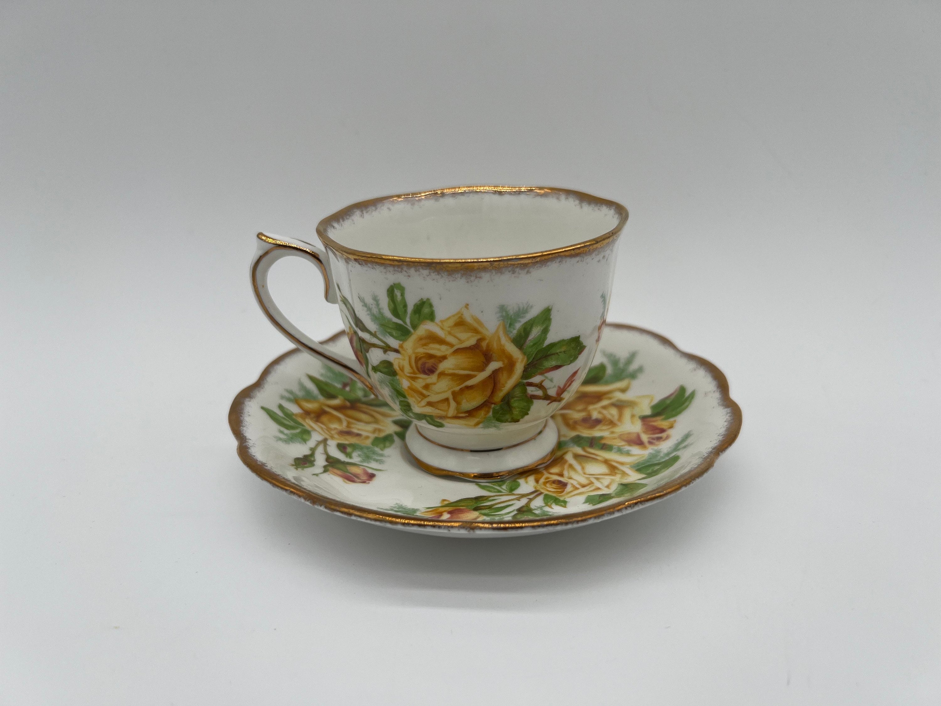 Vintage Royal Albert Yellow Tea Rose Tea Cups With Saucers - Etsy