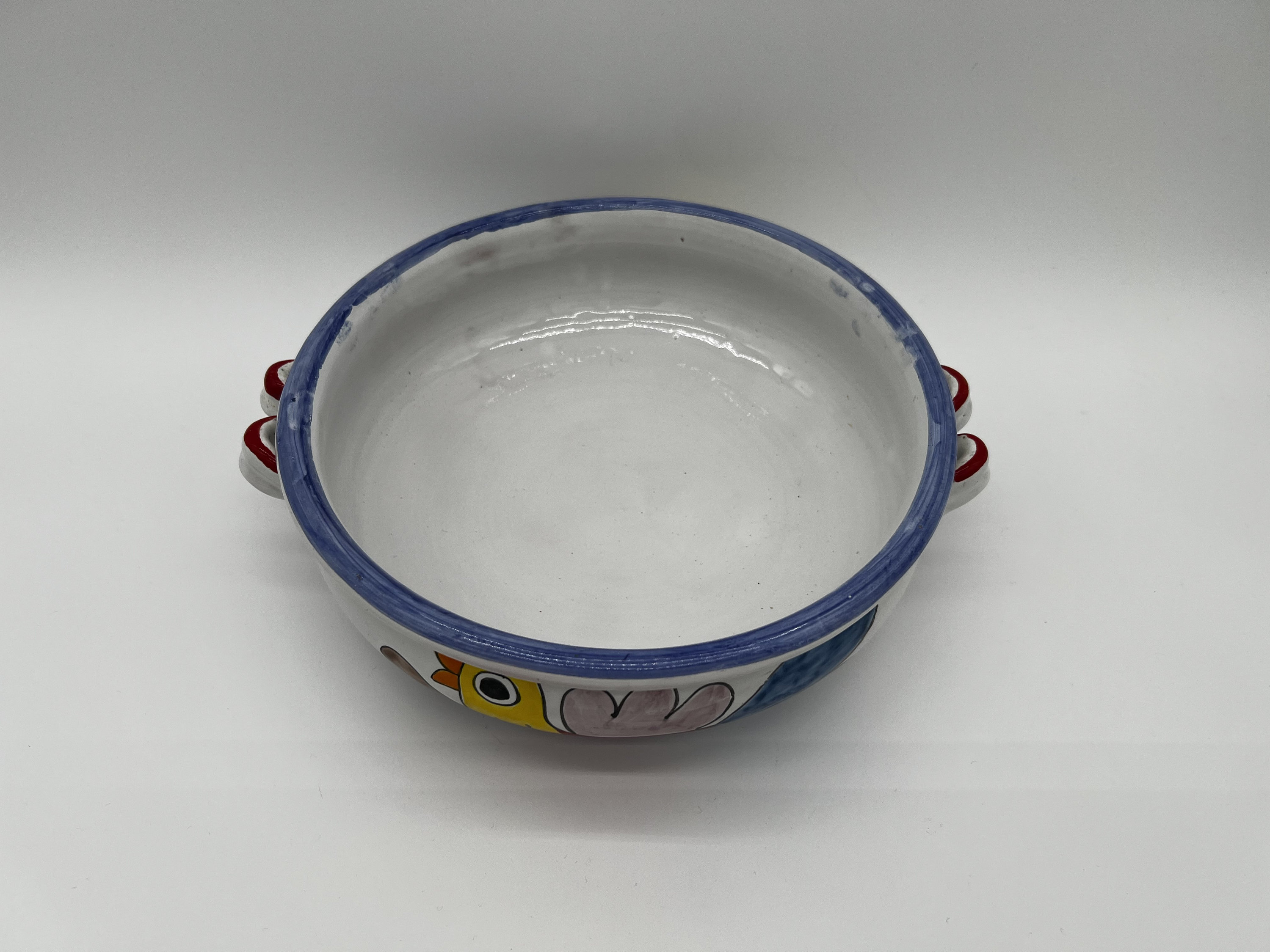 Vintage Nino Parrucca Pottery Bowl With Bird Design, Hand-painted and ...