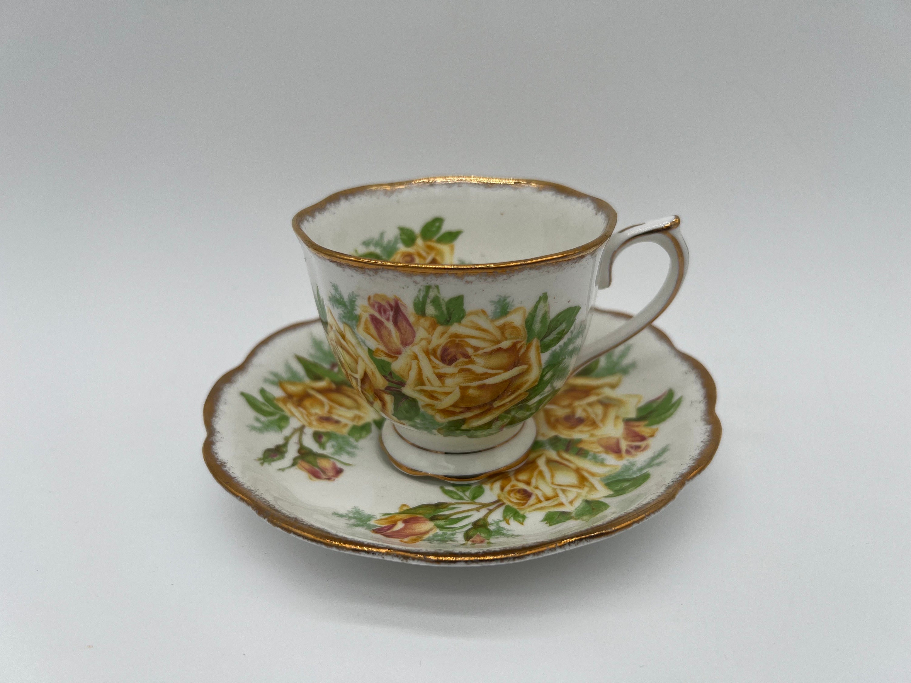 Vintage Royal Albert Yellow Tea Rose Tea Cups With Saucers - Etsy
