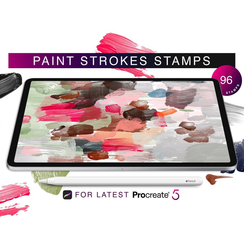 Procreate Paint Strokes Stamps | Etsy