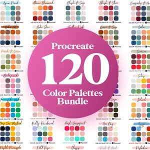 120 Color Palettes for Procreate Bundle - Handpicked Color Swatches for ...