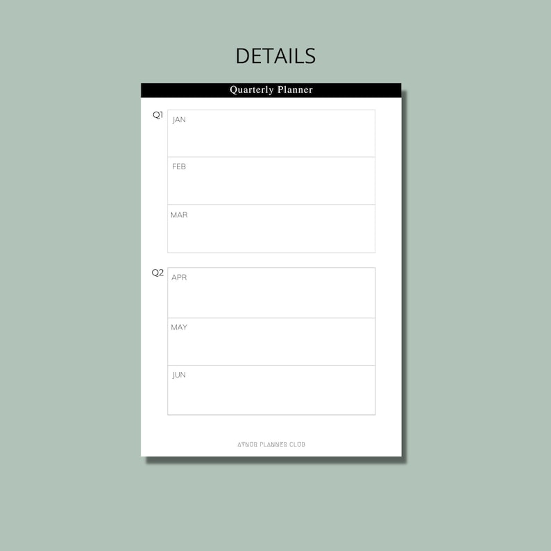 Quarterly Yearly Planner Printable, Yearly Goals & Tasks, Productivity ...