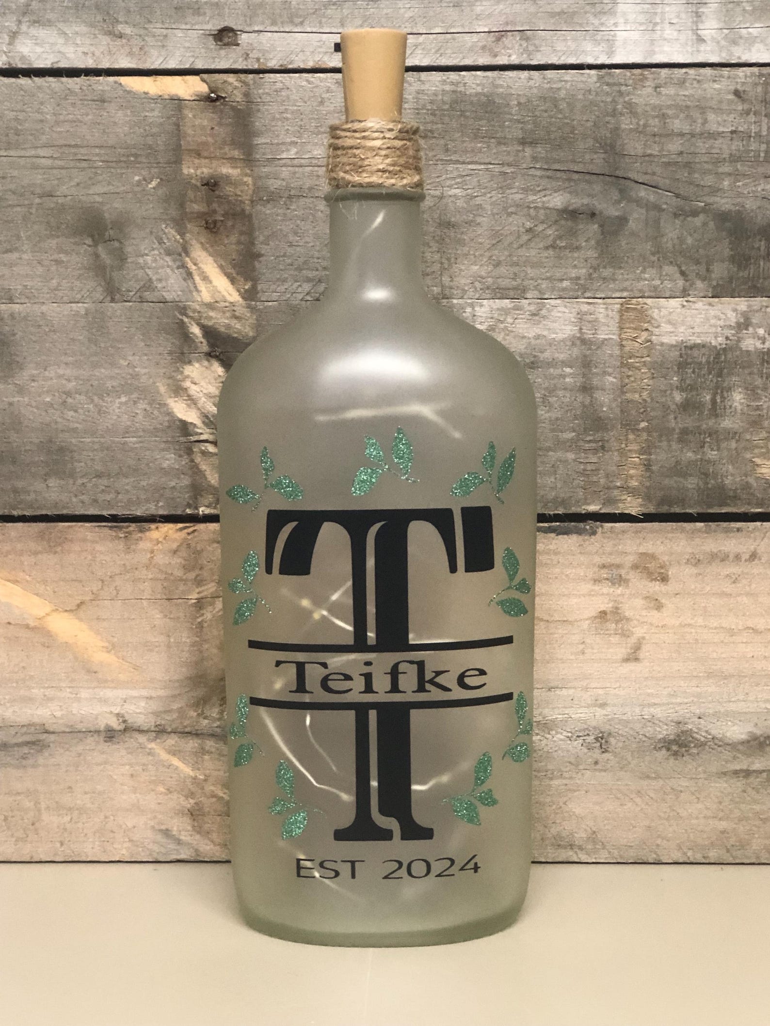 Personalized LED Light Bottle for Wedding Gifts Wedding Mementos Gift ...