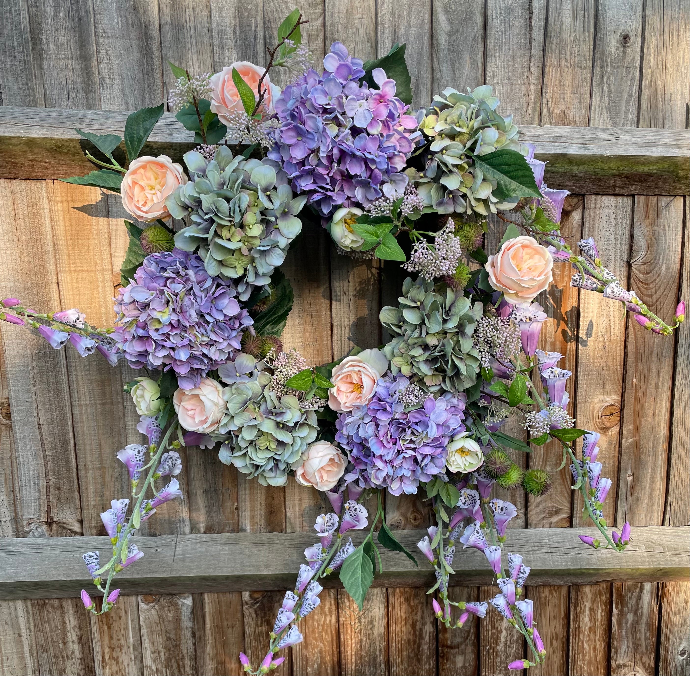 Large door wreath in soft lilacs | Etsy