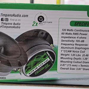 Timpano Tube Tweeter Speaker Pod Kit for a 6" Tube. Includes Bullet ...