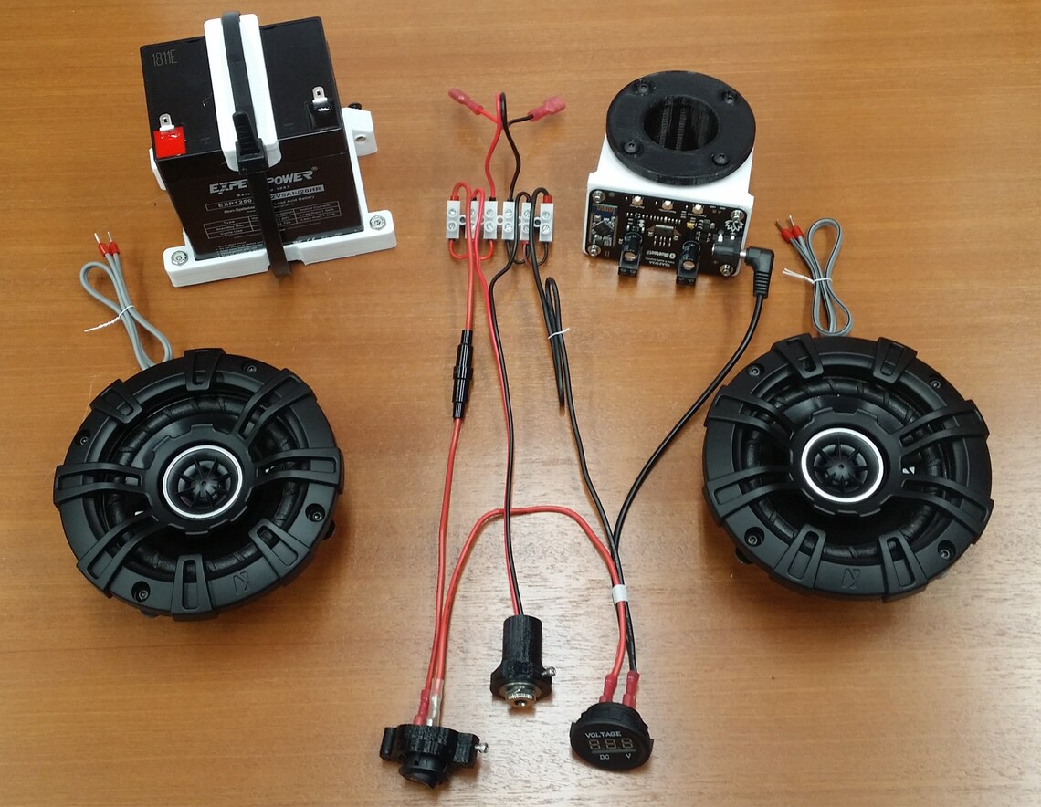 Battery Powered Bluetooth Speaker Kit With Voltmeter & Plug in - Etsy