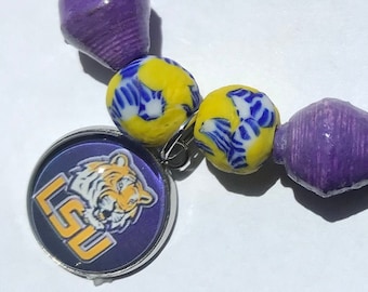 LSU Bracelet Football Jewelry Fleur De Lys Jewellery Chain 1 Player ...