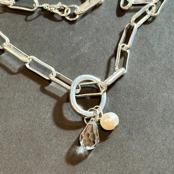 Paperlip Necklace Swarovski teardrop