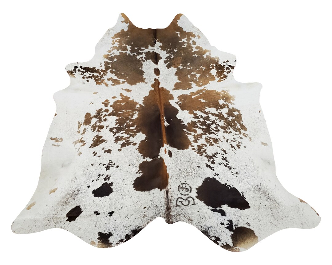 Spotted Cowhide Rug Dark Brown Black White Tricolor 84 X 72 Inches ...