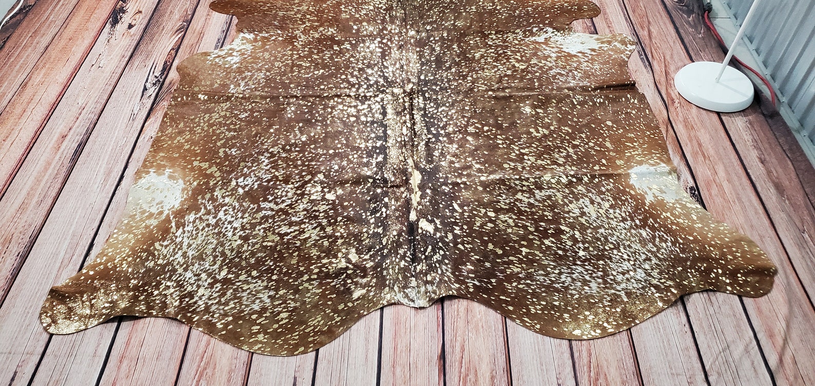 Extra Large Cowhide Rug Dark Brown Metallic 87 X 72 Inches | Etsy