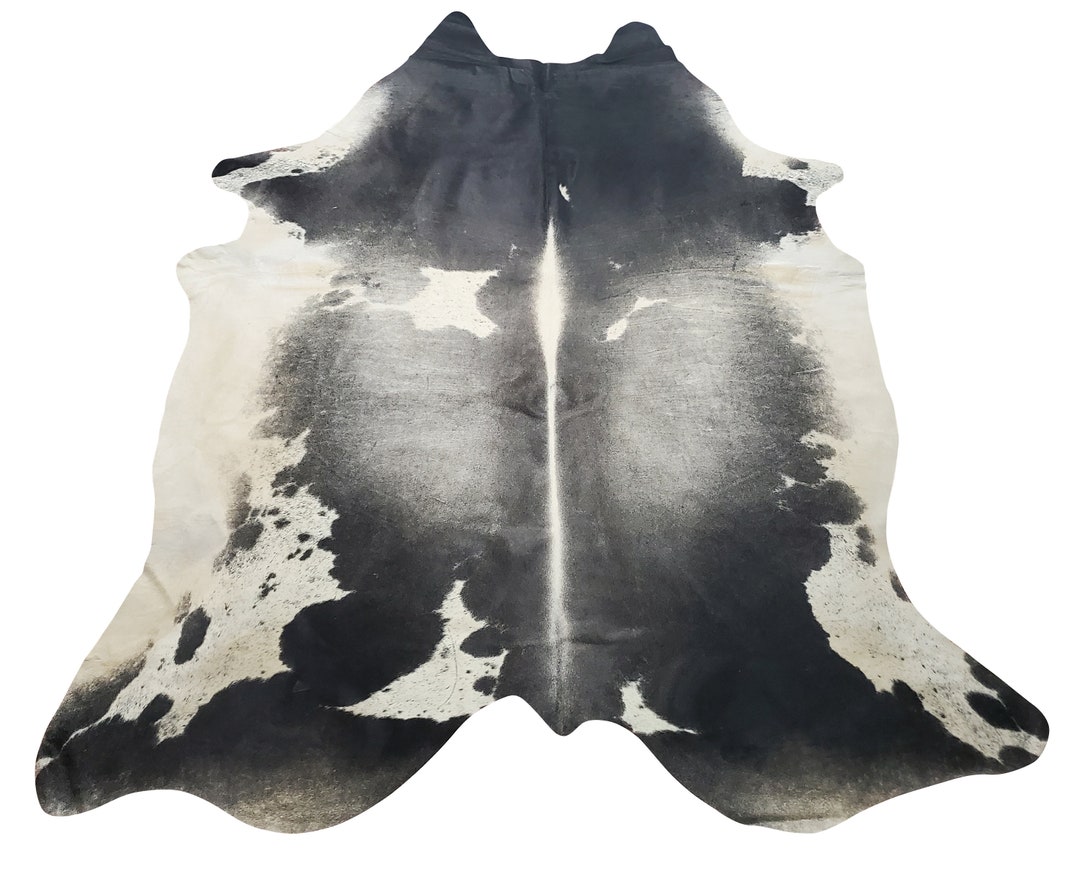 Extra Large Cowhide Rug Dark Grey White 95 X 79 Inches 12160 - Etsy