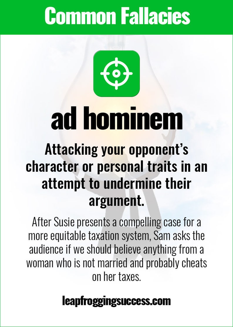 Top 24 Common Logical Fallacies High-res Digital Printable JPG Flash ...