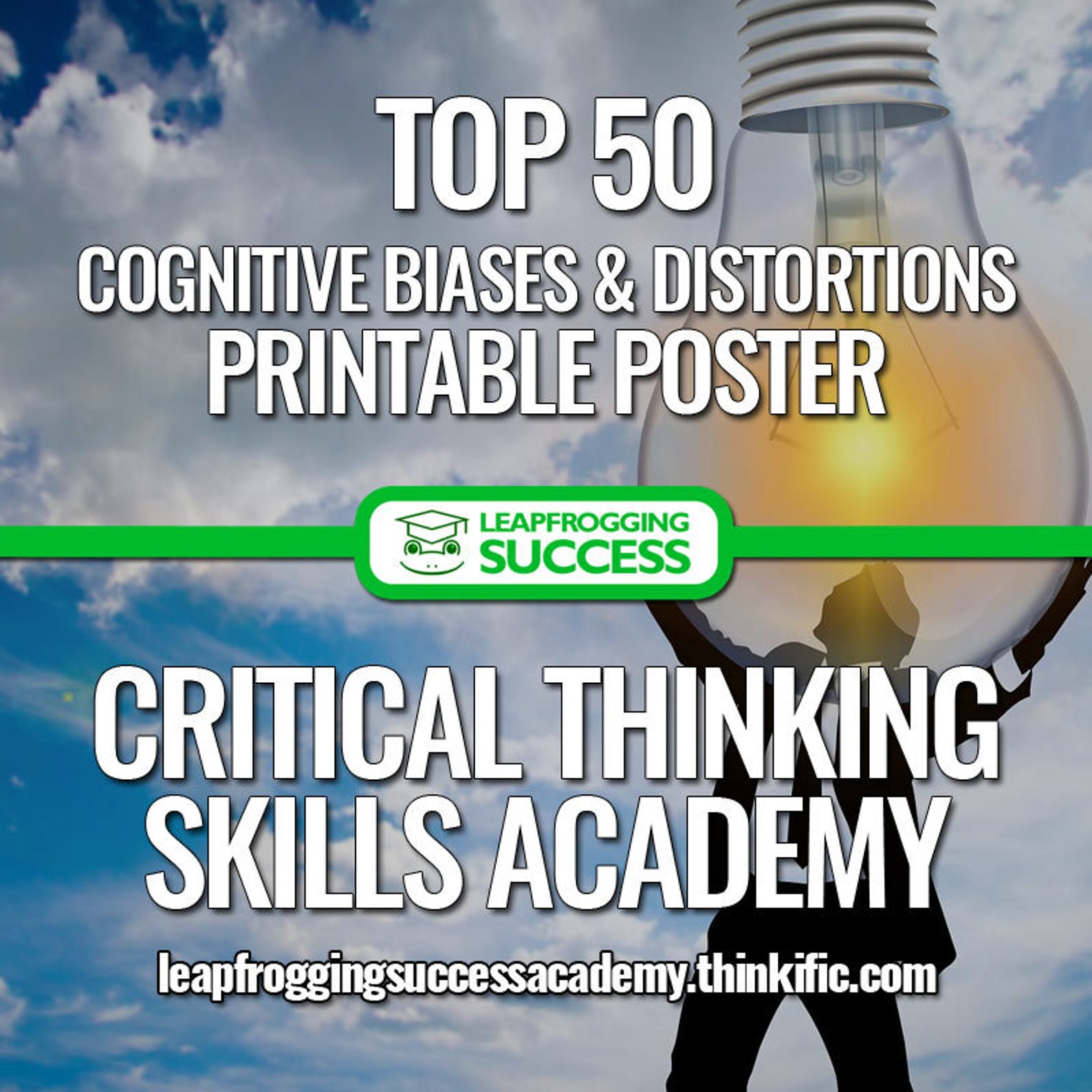 50 Cognitive Biases Distortions and Tools High-res Digital Printable ...