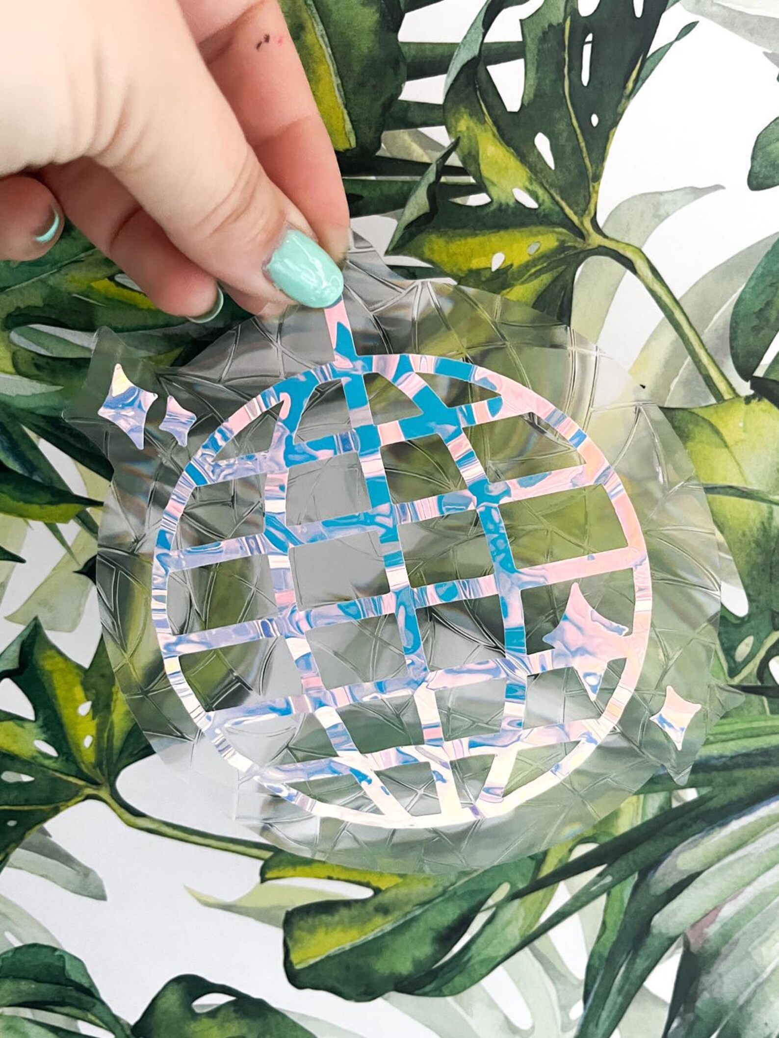 Holographic Disco Inferno Suncatcher Decal Window Cling, Prismatic ...