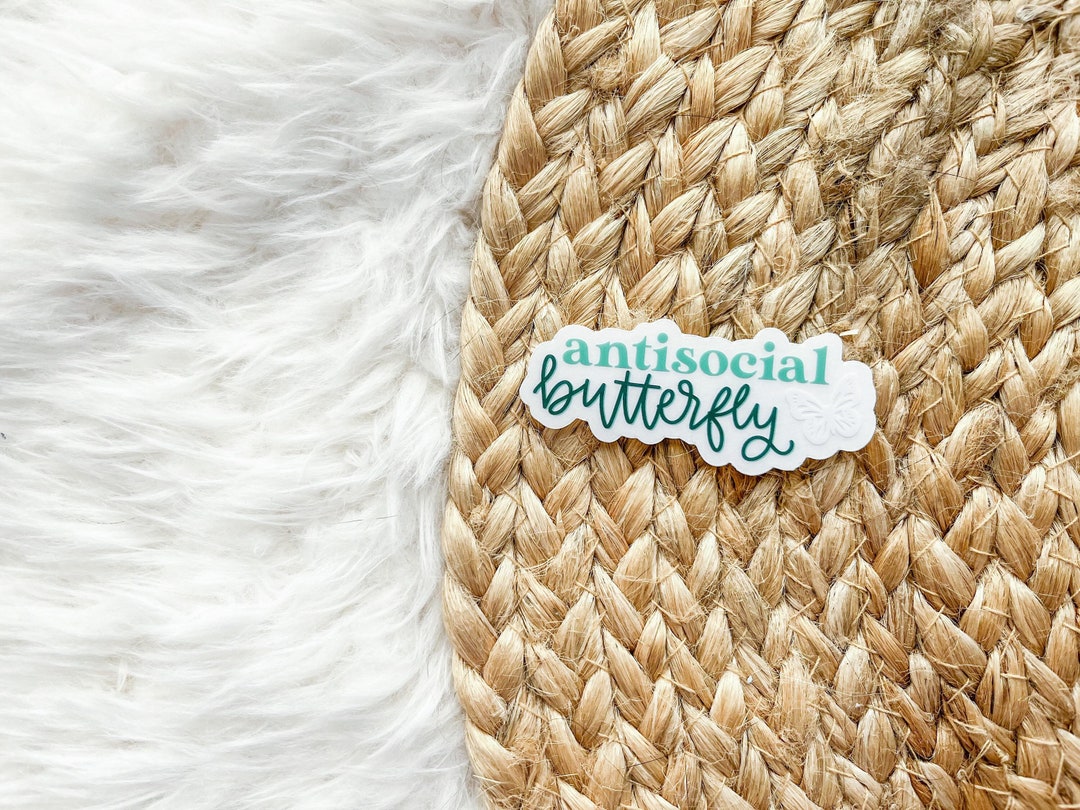 Antisocial Butterfly Clear Sticker | Funny Stickers, Laptop Vinyl ...