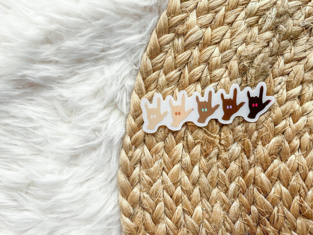 Love ASL Sticker | Clear Vinyl Sticker, American Sign Language Sticker ...