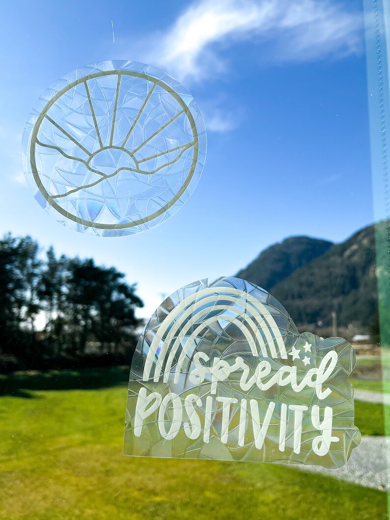 Holographic Disco Inferno Suncatcher Decal Window Cling, Prismatic ...