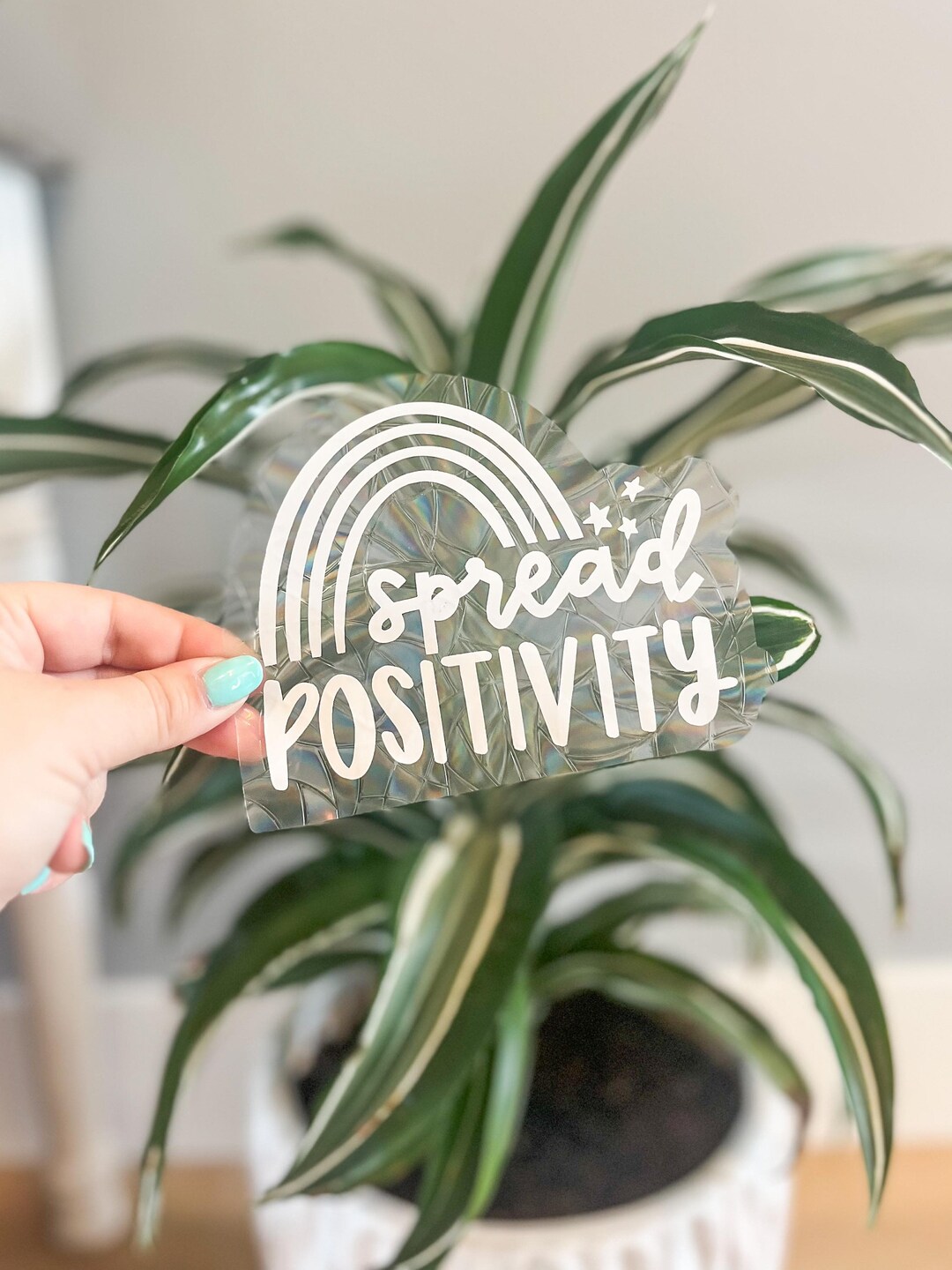 Spread Positivity Suncatcher Decal | Window Cling, Prismatic Rainbows ...