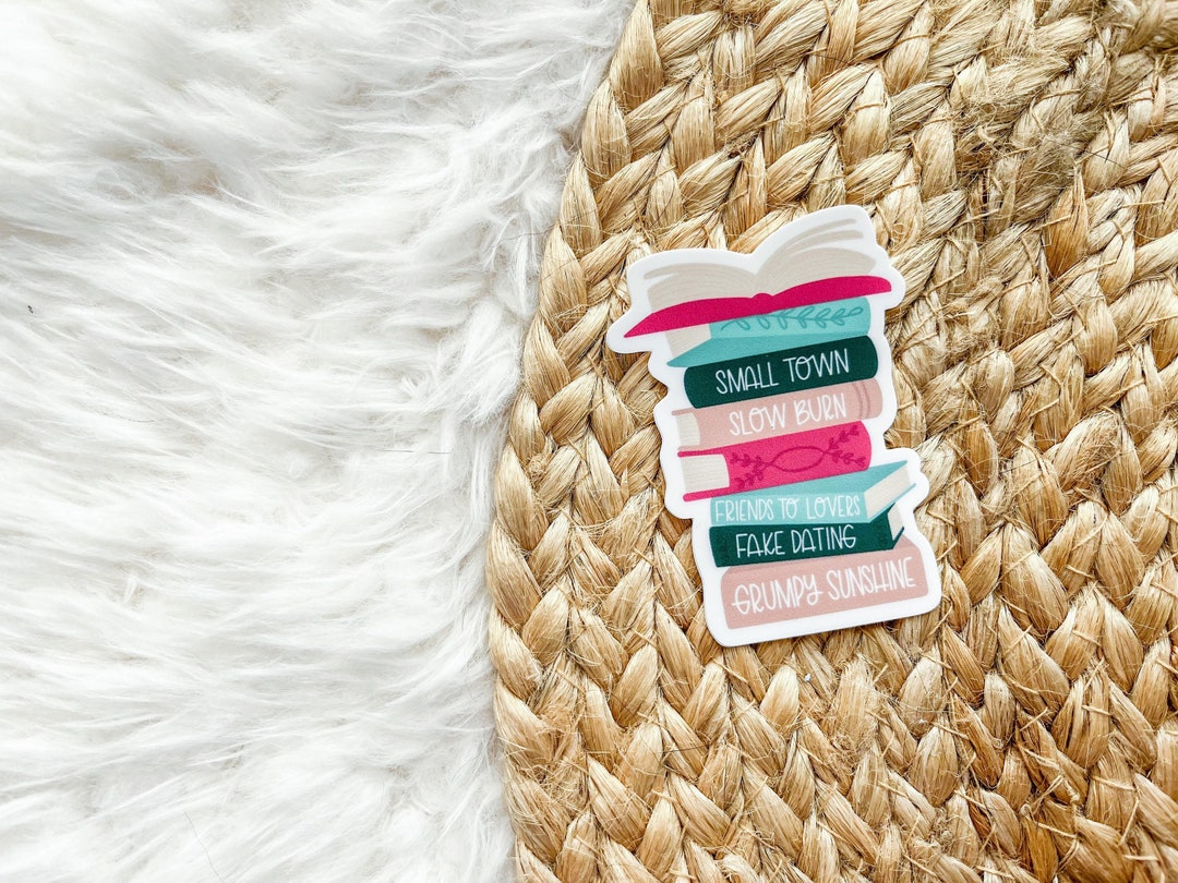 Light Romance Book Stack Sticker | Small Town, Slow Burn, Friends to ...