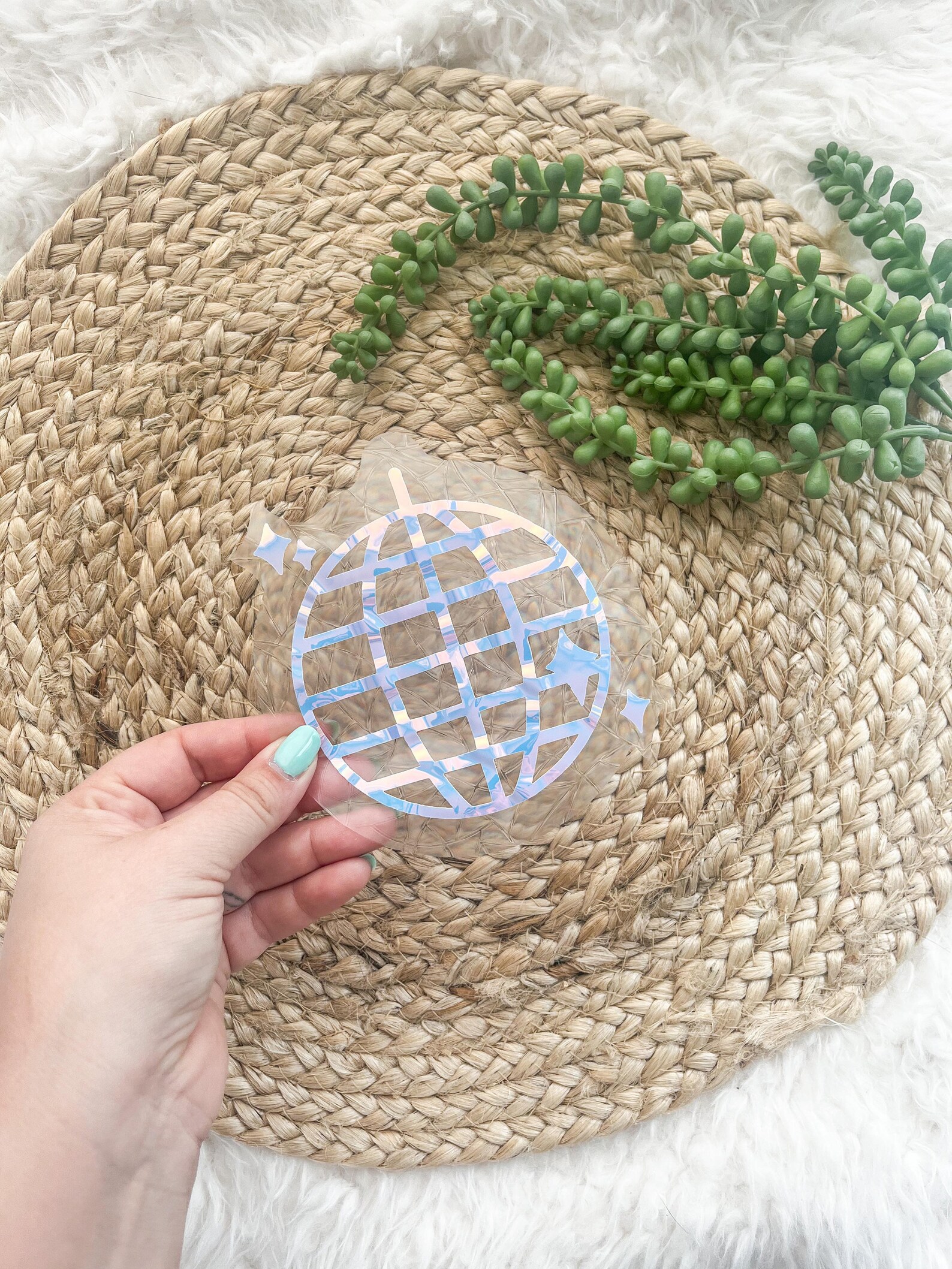 Holographic Disco Inferno Suncatcher Decal Window Cling, Prismatic ...