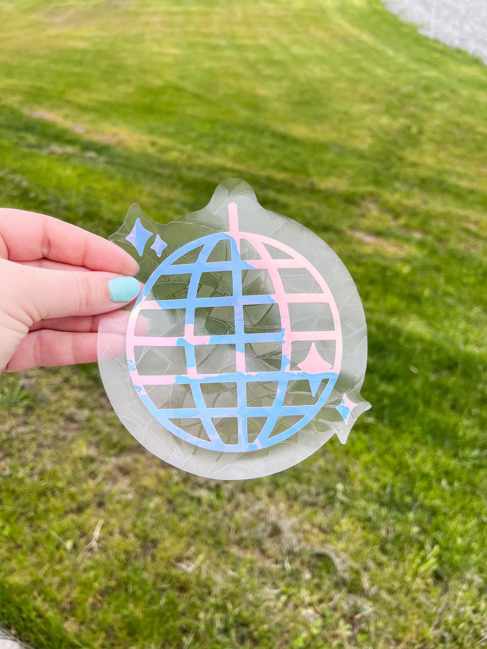 Holographic Disco Inferno Suncatcher Decal Window Cling, Prismatic ...