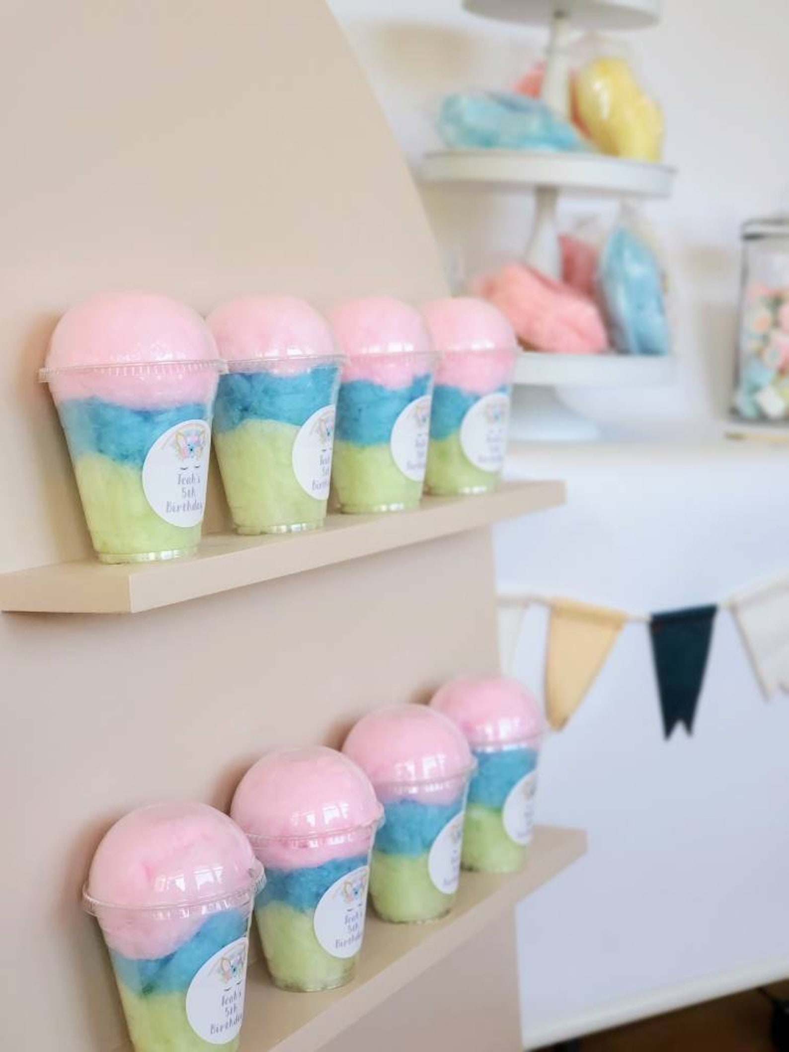 Cotton Candy Party Cups, Birthday Party Favors, Wedding Favors, Gourmet ...