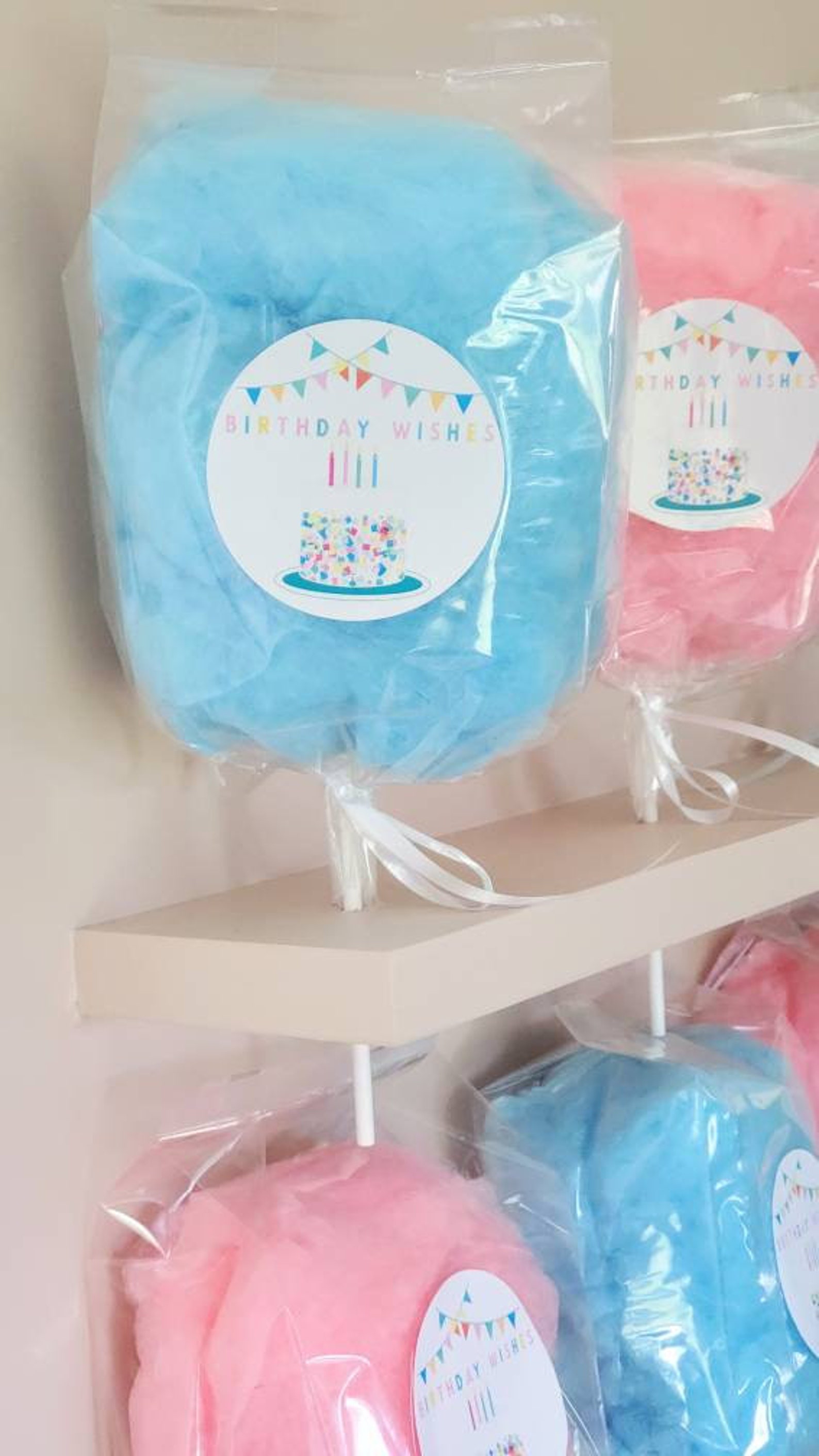 Cotton Candy on a Stick, Cotton Candy Cone, Gender Reveal Party Favor ...