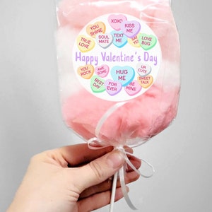 Valentine Cotton Candy on a Stick, Galentines Day, Ombré Cotton Candy ...